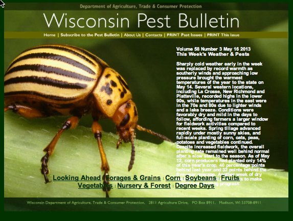 Wisconsin Pest Bulletin – Integrated Pest and Crop Management – UW–Madison