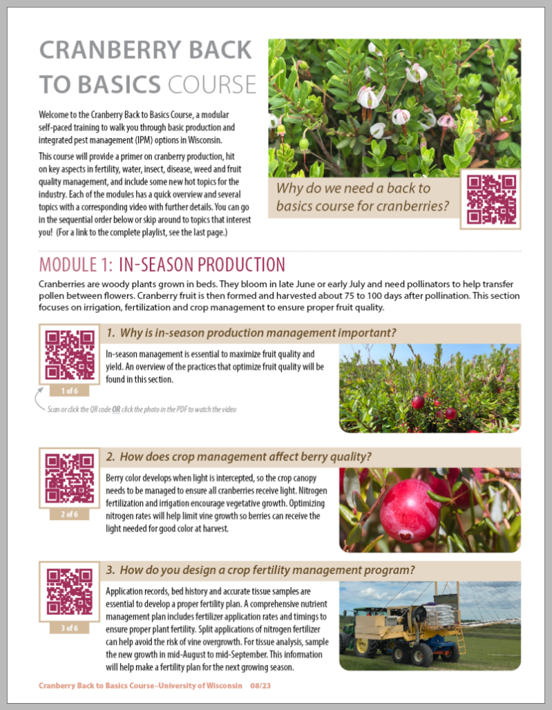 Cranberry Back to Basics Course – Integrated Pest and Crop Management ...